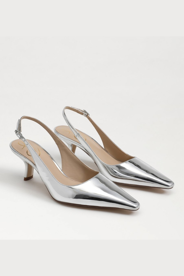 Bianka Slingback Pump - Soft Silver Patent – Rooted Boutique