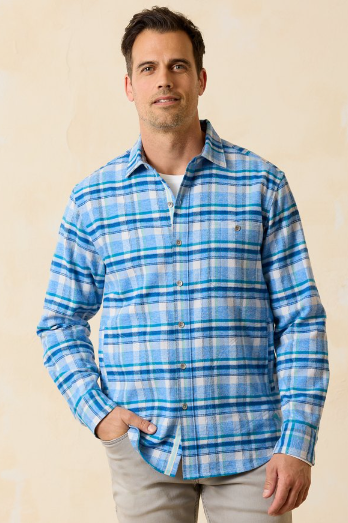 Lei'd Back Flannel Shirt Jacket- Mountain BlueBell – Rooted Boutique