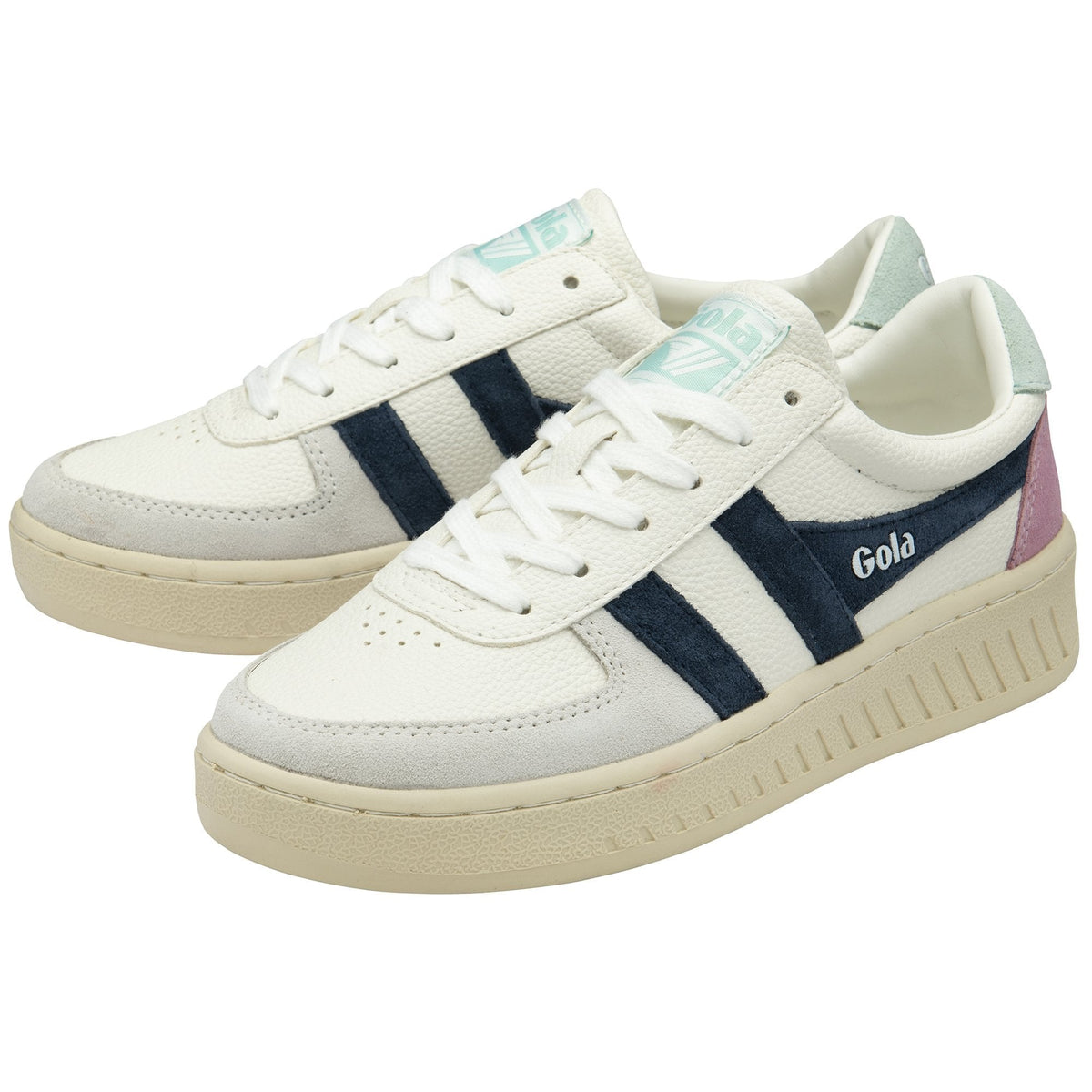 Gola Classics Women's Grandslam Trident Sneakers- White/ Navy/ Surf ...